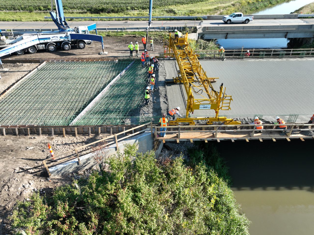Bridge Deck Pour in Odessa, Nebraska | General Excavating